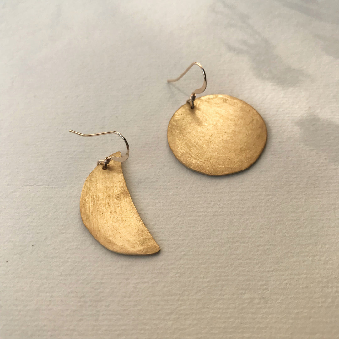 EARRINGS SUN MOON BRASS IDA PING jewelry crafts