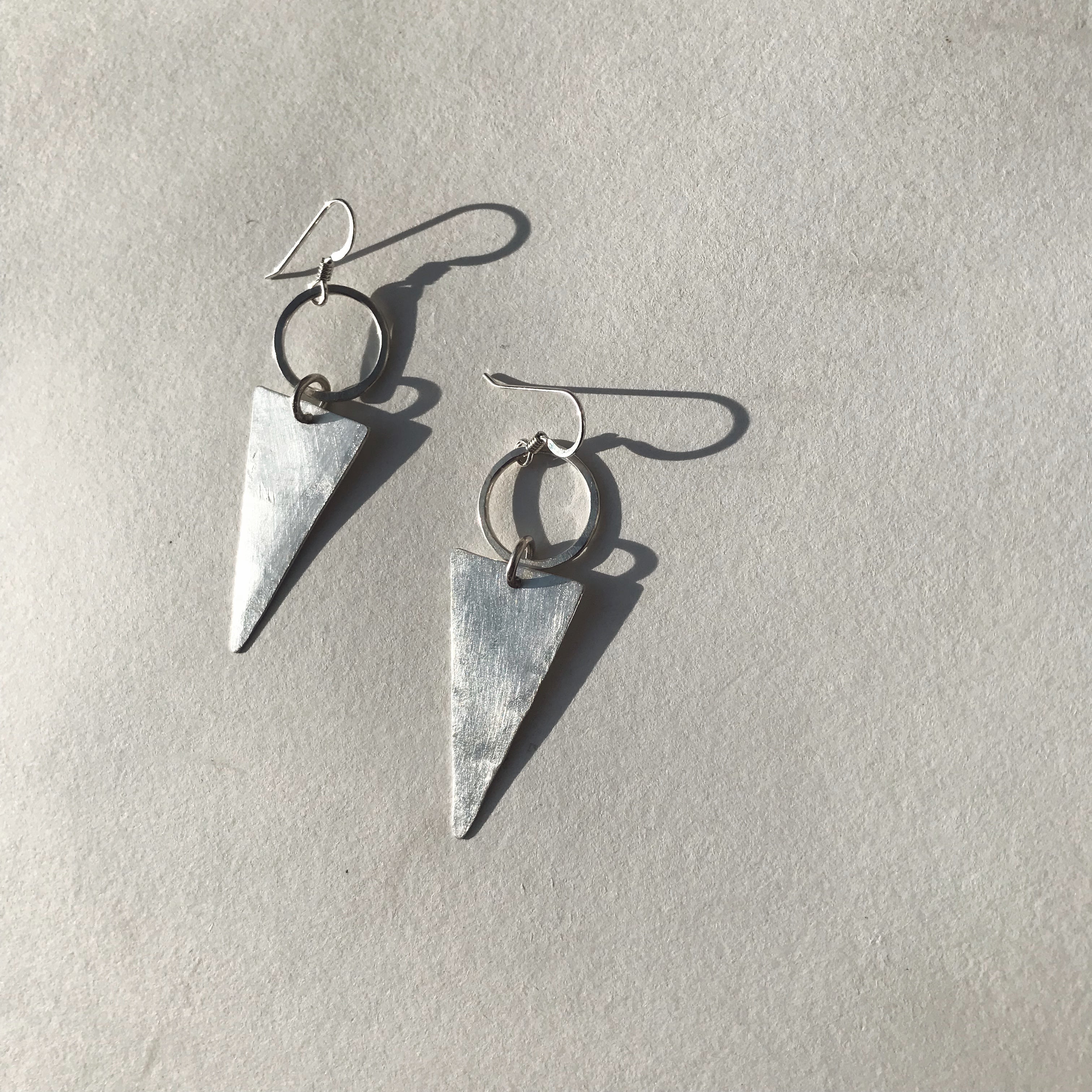 TRIANGLE & CIRCLE EARRINGS - 925 SILVER – IDA PING jewelry & crafts